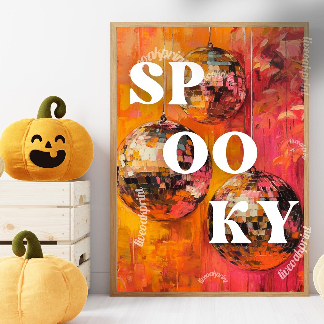 Spooky Print (unframed) - Disco Halloween Print - Spooky Season Decor ...