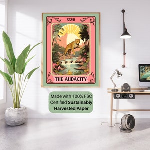 The Audacity Tarot Card Leopard Wall Art Boho Cheetah Wall Art the ...