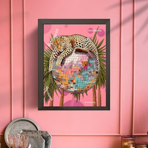 DISCO LEOPARD - Maximalist Wall Art - Leopard Print - Leopard Wall Art ...