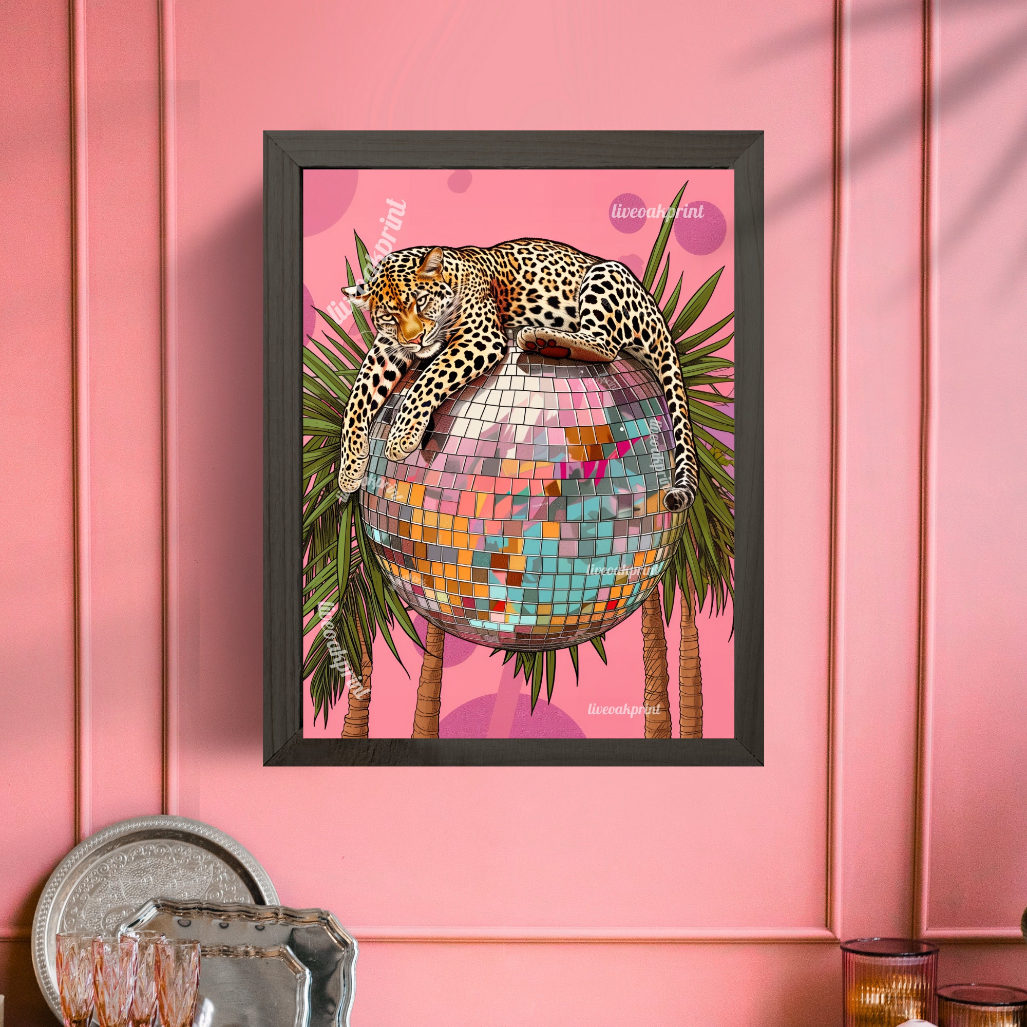 DISCO LEOPARD - Maximalist Wall Art - Leopard Print - Leopard Wall Art ...