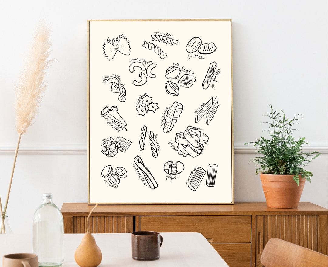Pastabilities - Pasta Print - Types of Pasta Print - Pasta Night Print ...