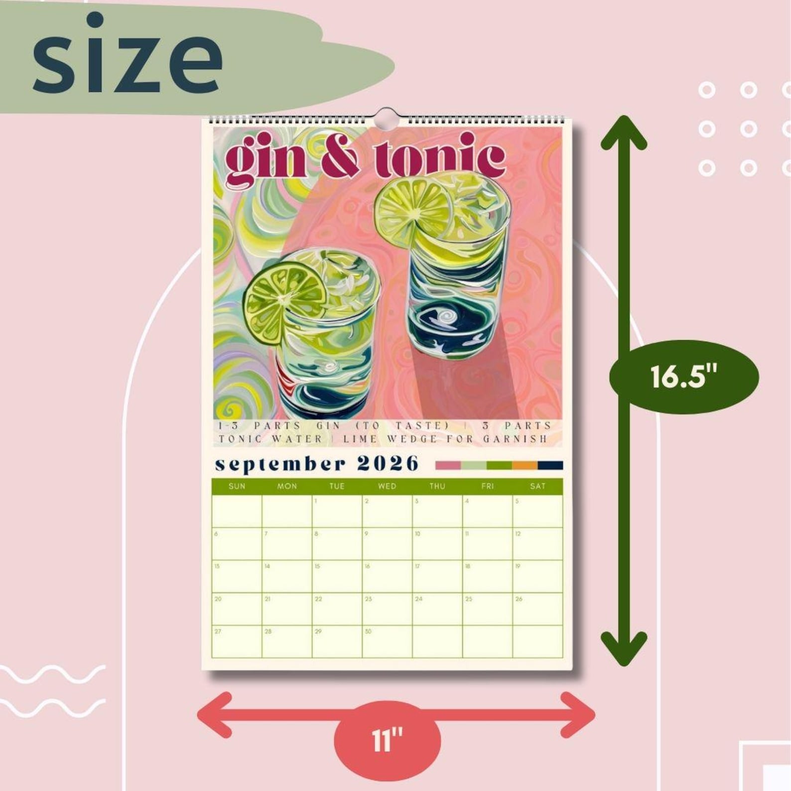 2026 Cocktail Calendar - 2026 Monthly Cocktail Recipe Calendar Cocktail ...