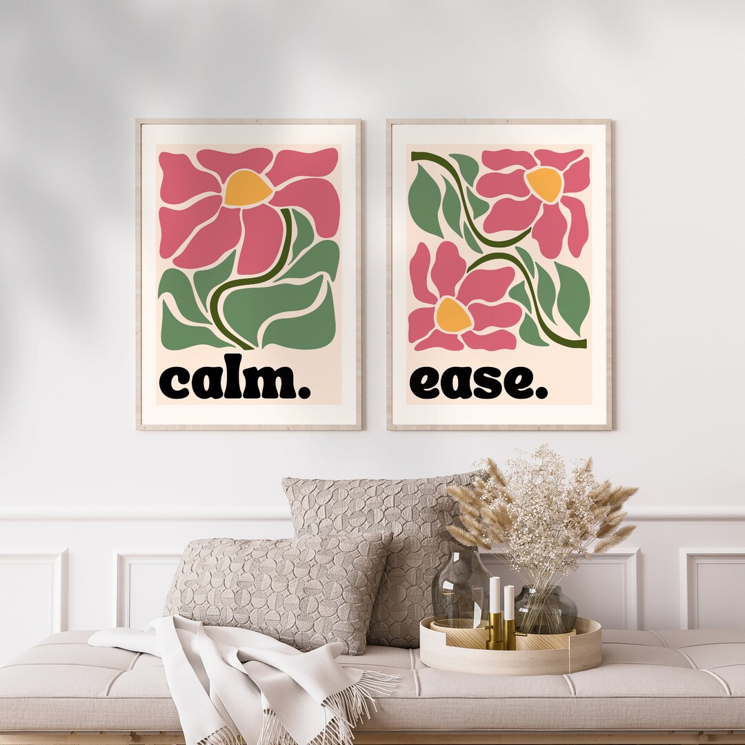 Calm, Ease. Two Print Set - Meditation Room Print - Thich Nhat Hanh ...
