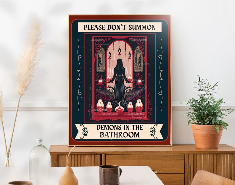 Black and Red - Please Don't Summon Demons in the Bathroom - Tarot Card ...