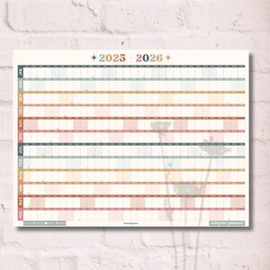 Boho Earth Tones Mid Year Calendar 2025–2026 – Academic Wall Planner ...