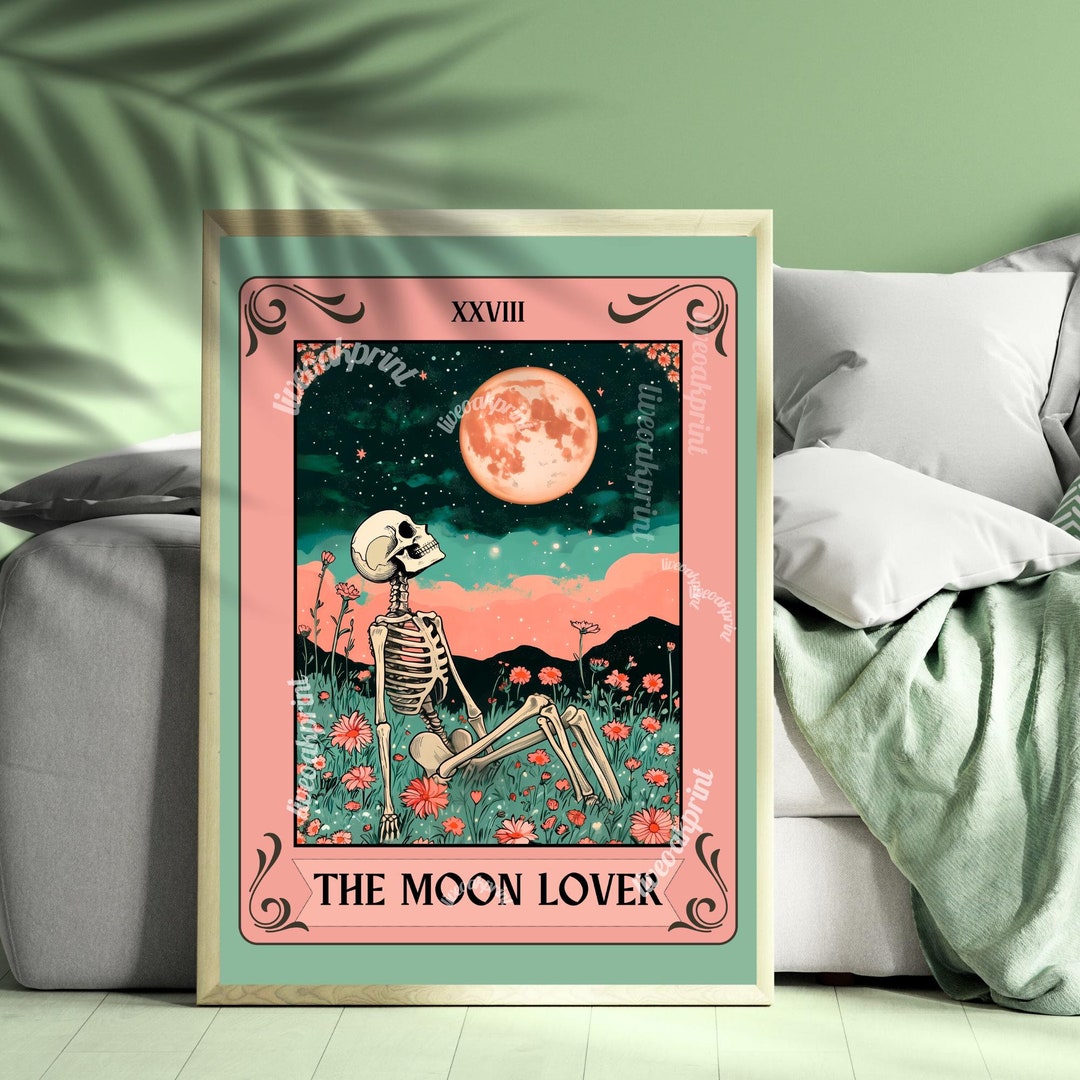 The Moon Lover Tarot Print - Unique Moon Gift - Lunar Wall Art - the ...
