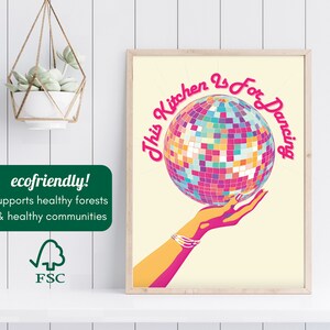 This Kitchen is for Dancing - Disco Print - Kitchen Disco - 60s 70s ...