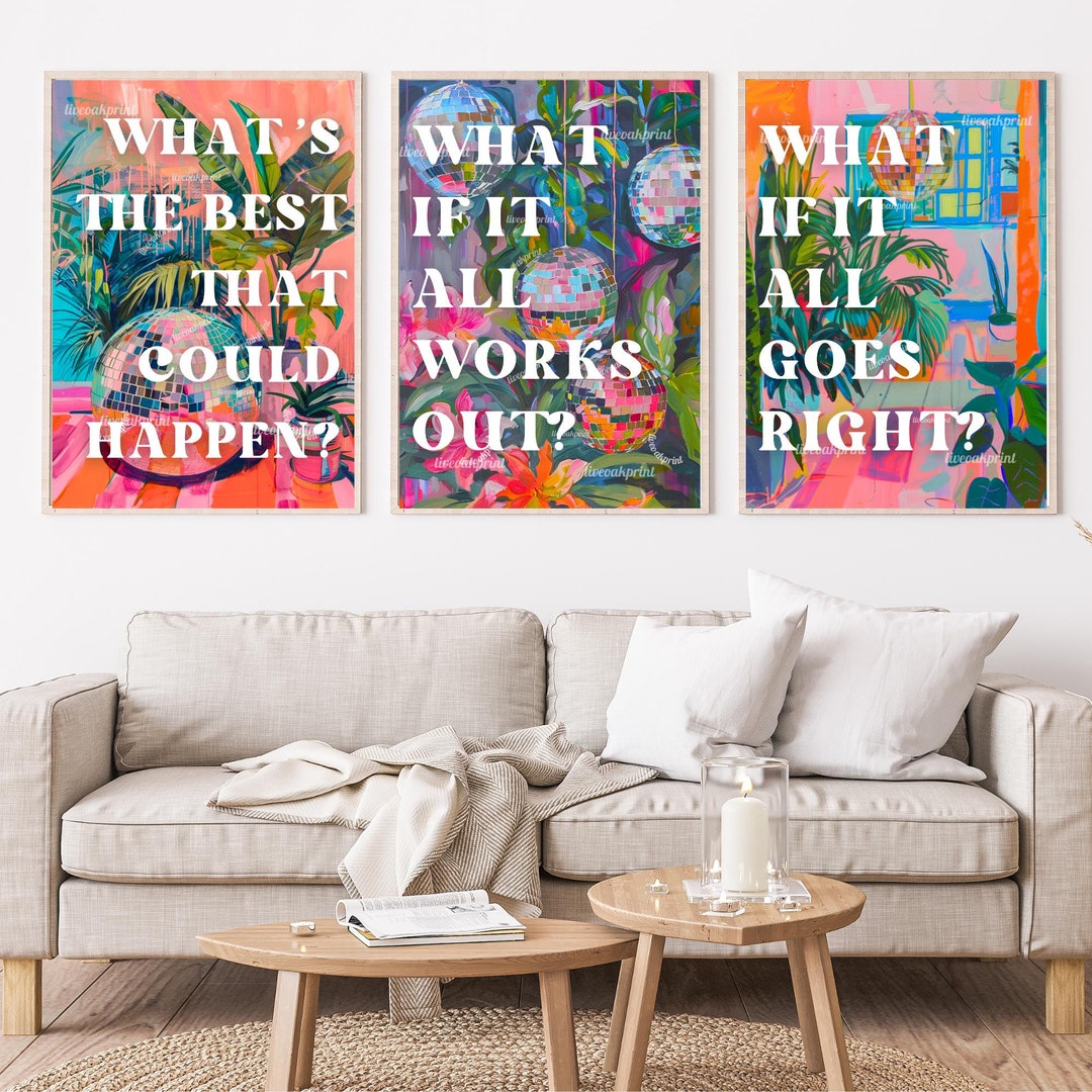 What If It All Works Out Print Set - Motivational Wall Art - Positive ...