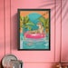 Cheetah Floating in a Pool - Summer Wall Art - Maximalist Wall Art ...