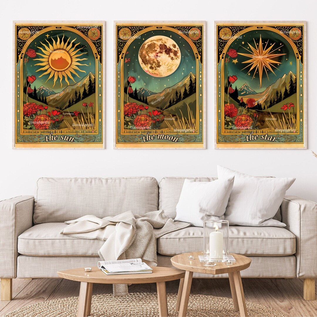 The Sun / the Moon / the Star Sun Moon and Star Three Print Set Tarot ...