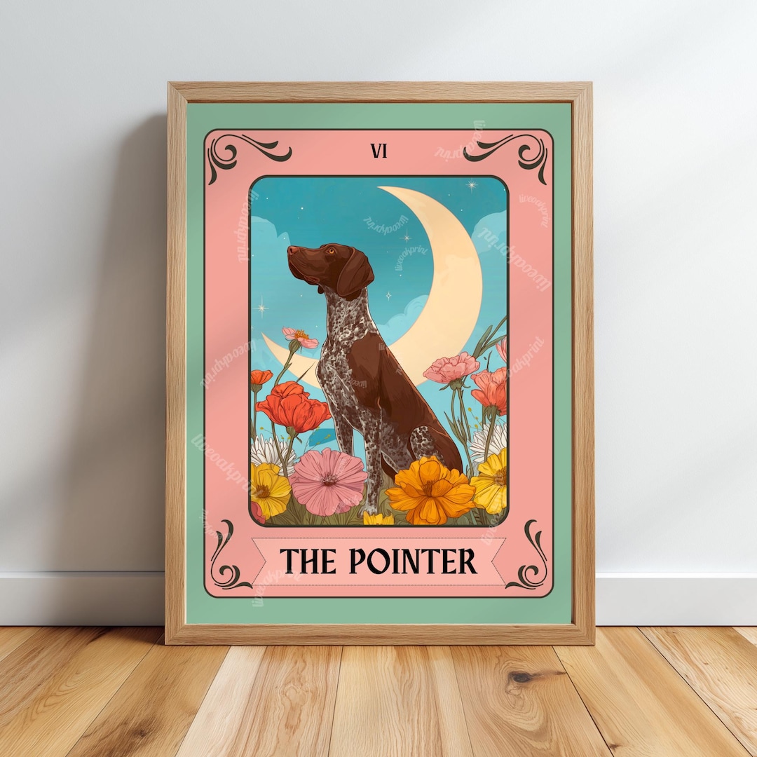 Liver Roan German Shorthaired Pointer Wall Art – GSP Tarot Dog Art ...
