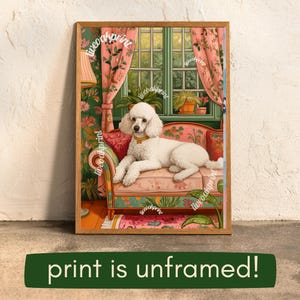 Poodle Lounging on a Luxury Sofa – Maximalist Wall Art – Poodle Dog ...