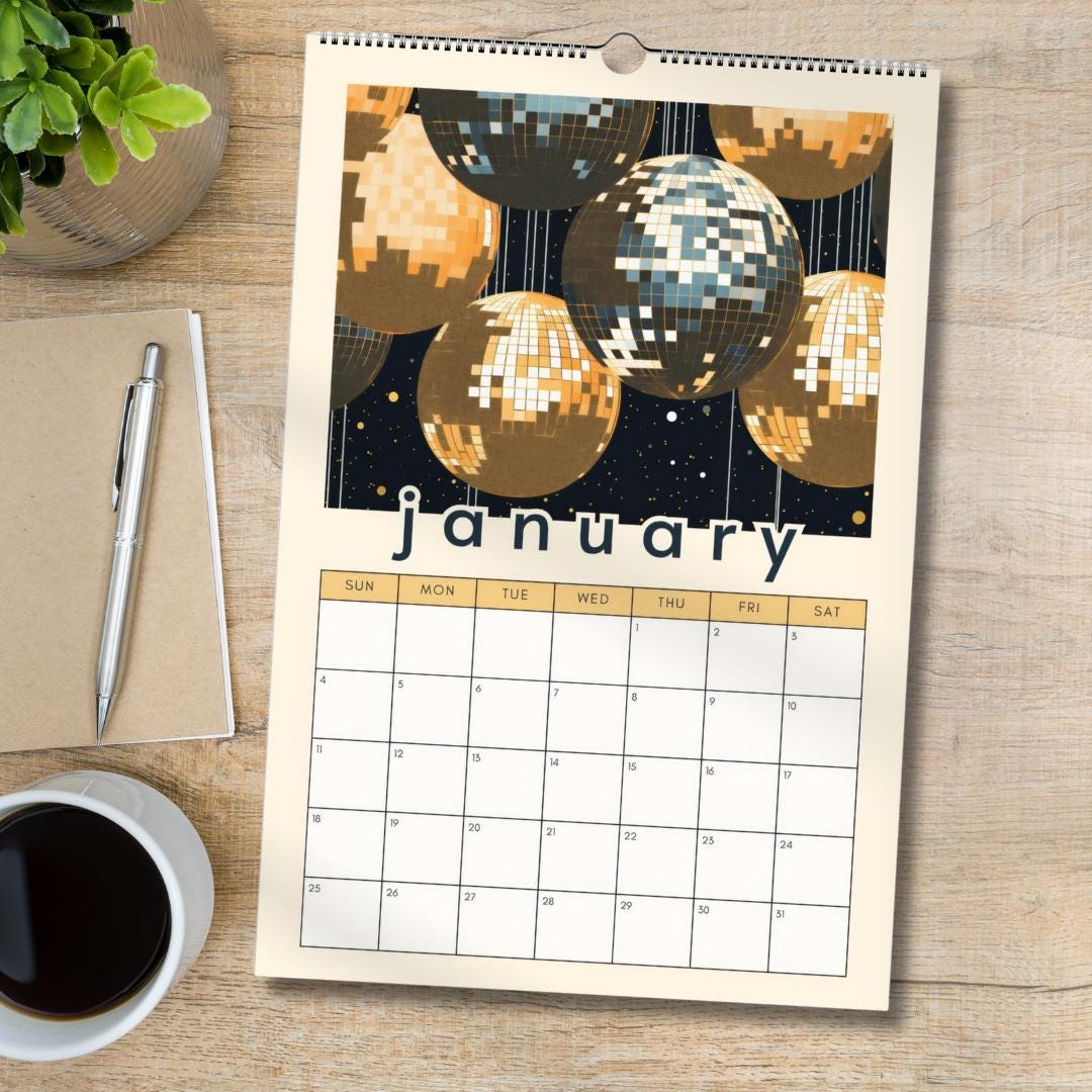 2026 Disco Calendar | 2026 Colorful Calendar | Disco Ball Gift | Disco ...
