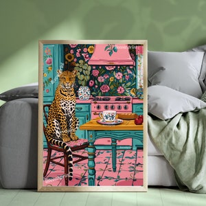 Kitchen Leopard Print - Leopard Kitchen - Maximalist Wall Art - Leopard ...