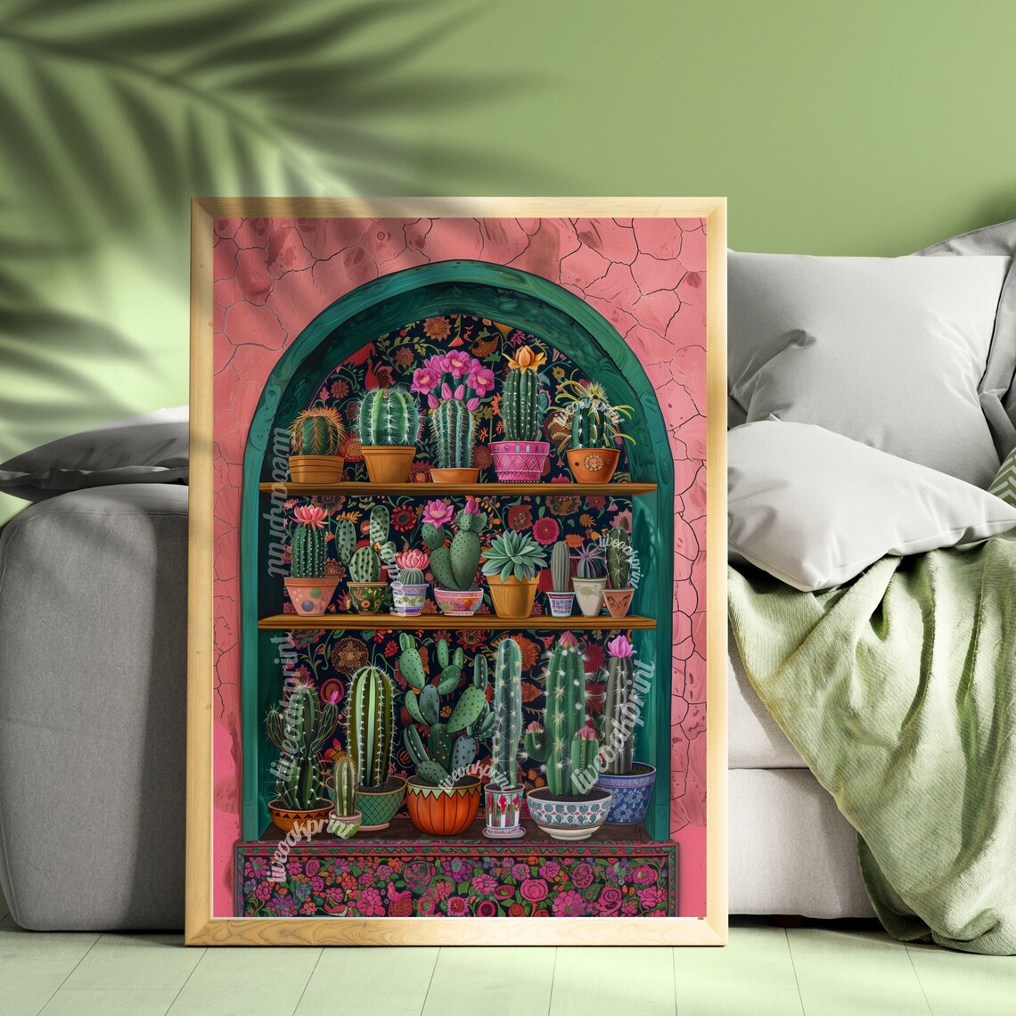 Cactus Print - Western Wall Decor - Boho Cowgirl Wall Art - Maximalist ...