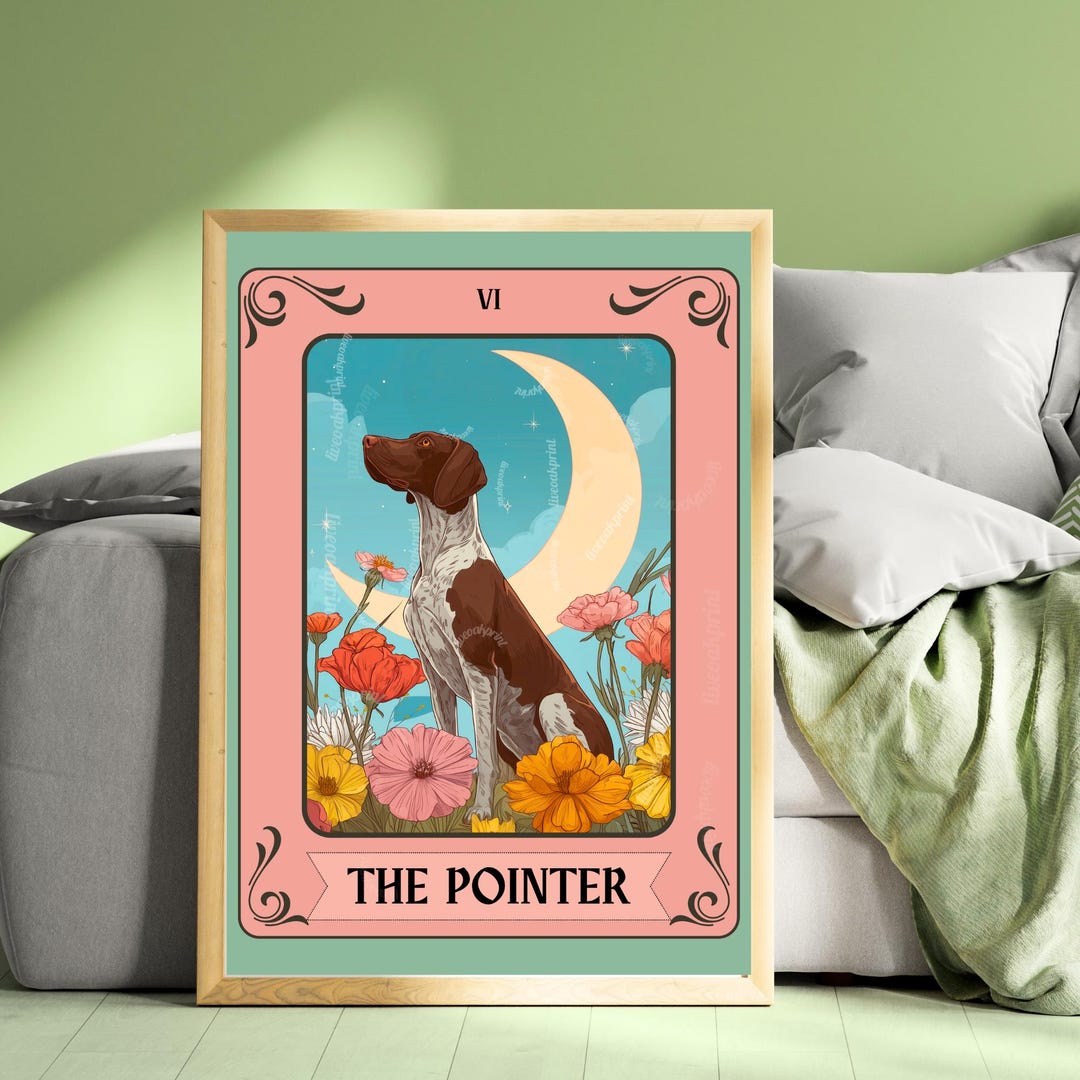 German Shorthaired Pointer Wall Art – GSP Tarot Dog Art Print – GSP ...