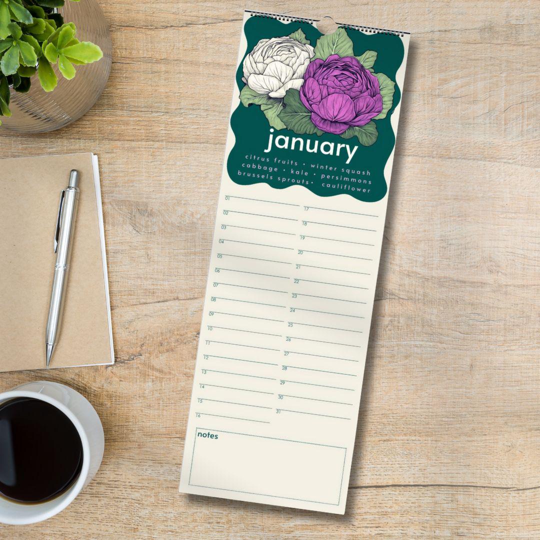 Seasonal Produce Perpetual Calendar – Date Book Colorful Forever ...