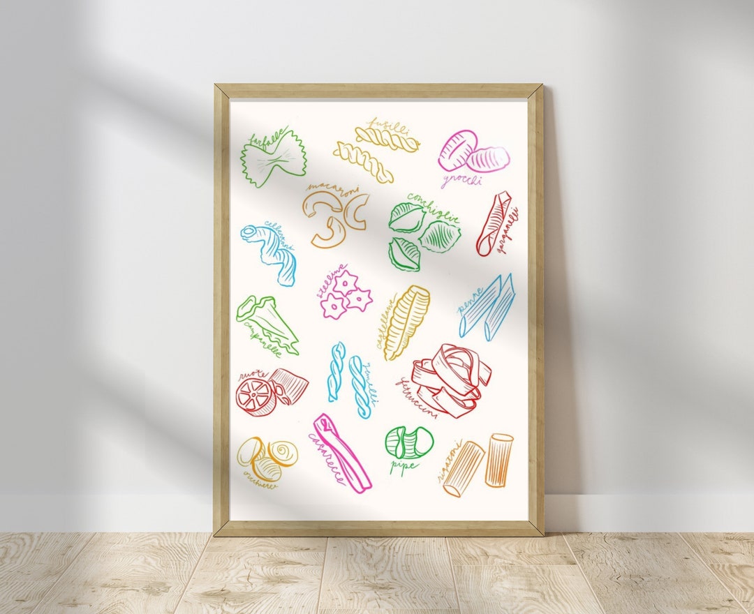 Pastabilities in Color Pasta Print Types of Pasta Print Pasta Night ...