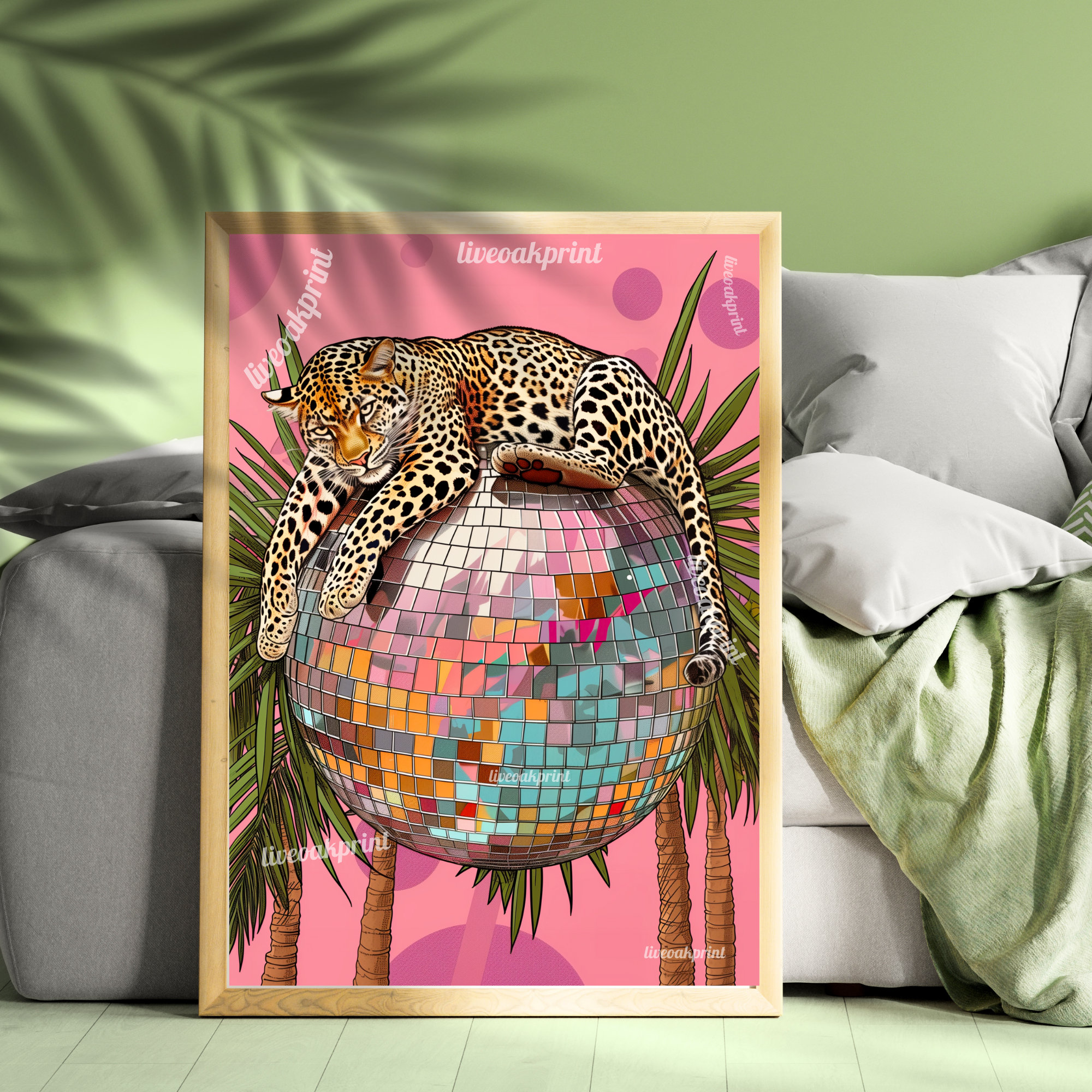 DISCO LEOPARD - Maximalist Wall Art - Leopard Print - Leopard Wall Art ...