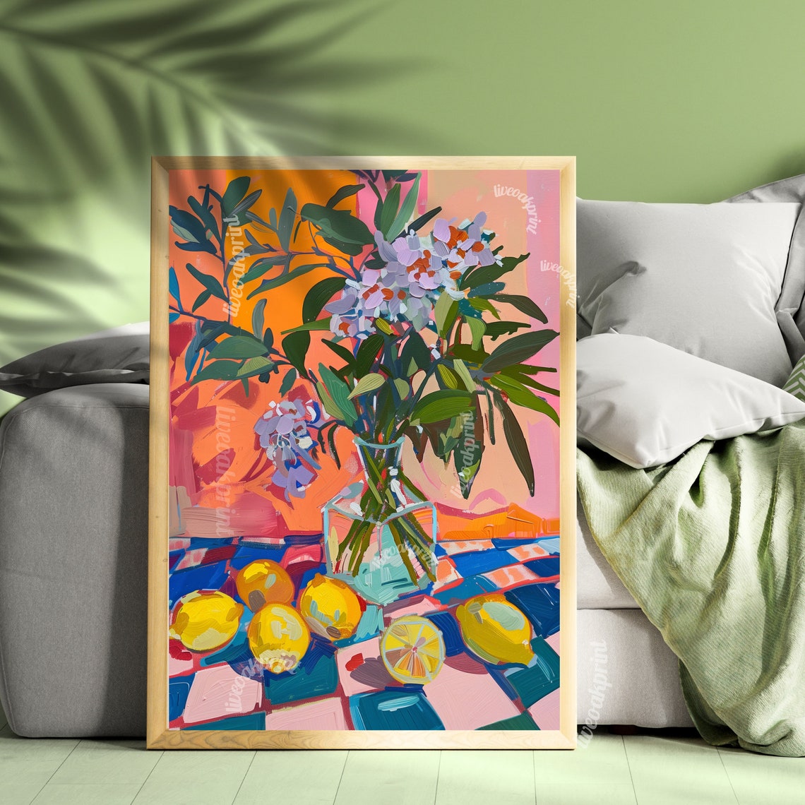 Maximalist Lemons Print - Kitschy Kitchen Decor - Floral Lemon Print ...