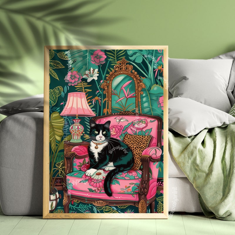 Vintage Cat Print - Etsy