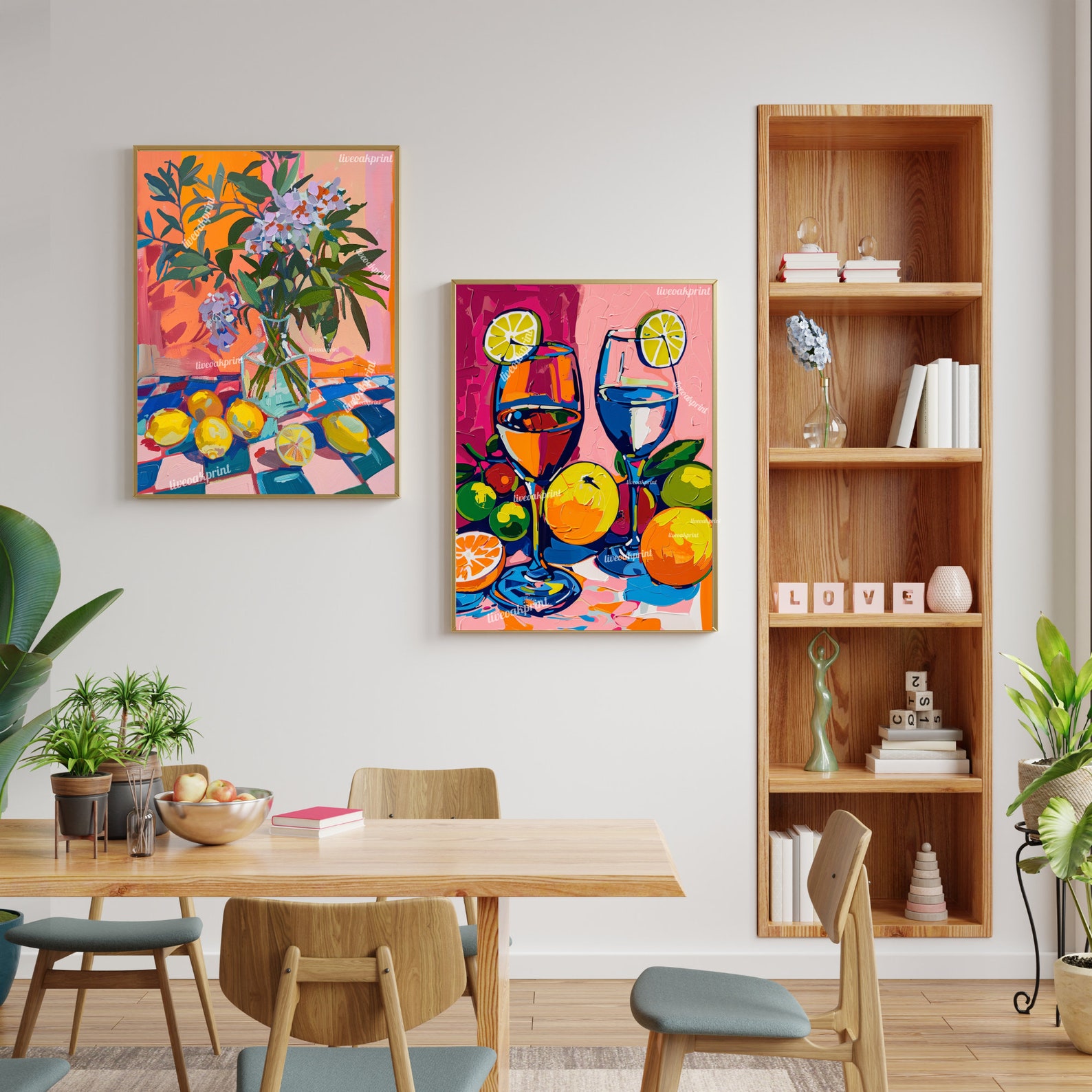 Maximalist Lemons Print - Kitschy Kitchen Decor - Floral Lemon Print ...