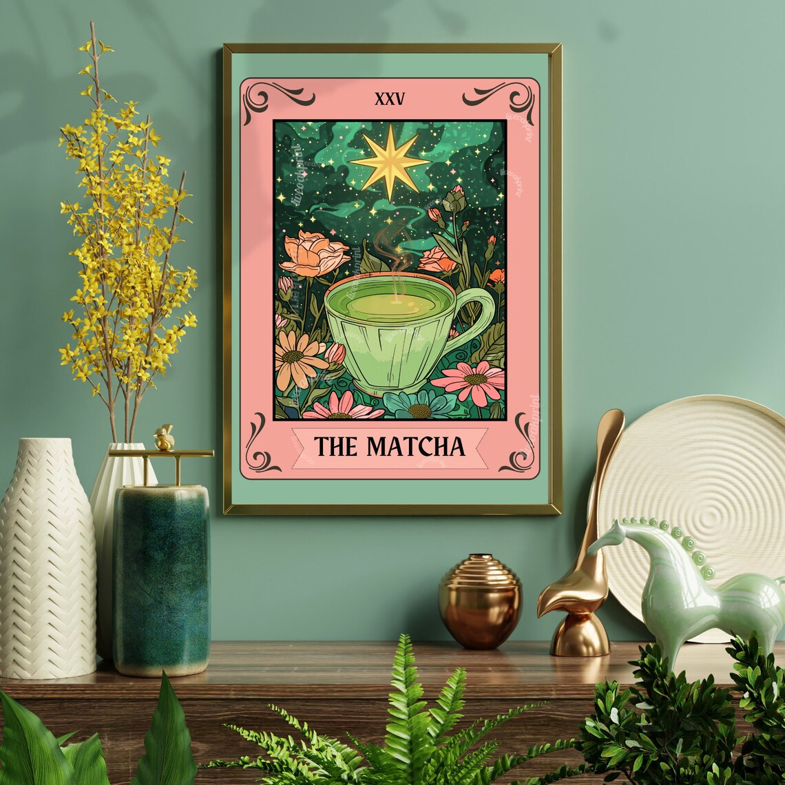 The Matcha Tarot Print - Matcha Print - Matcha Wall Art - Matcha ...