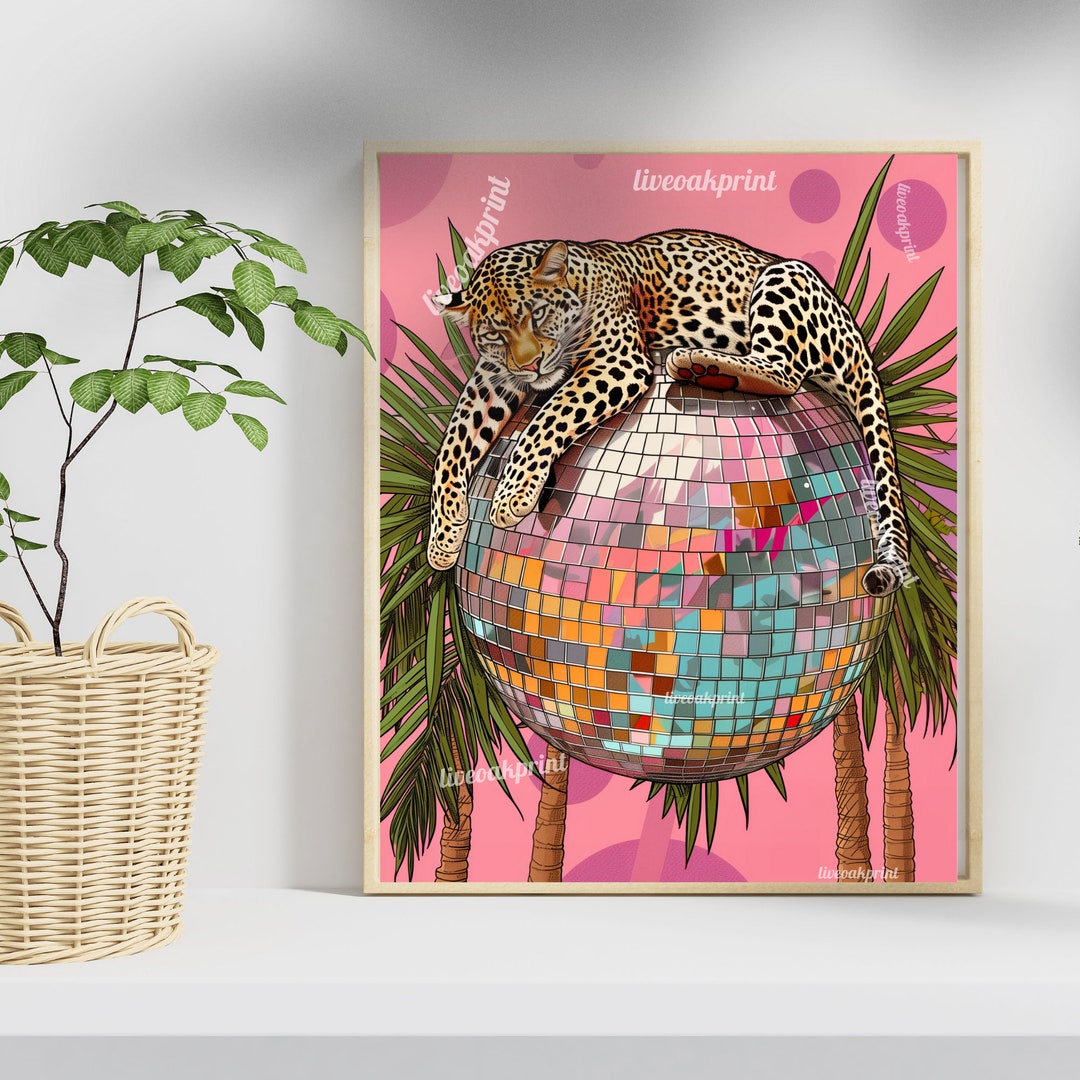 DISCO LEOPARD - Maximalist Wall Art - Leopard Print - Leopard Wall Art ...