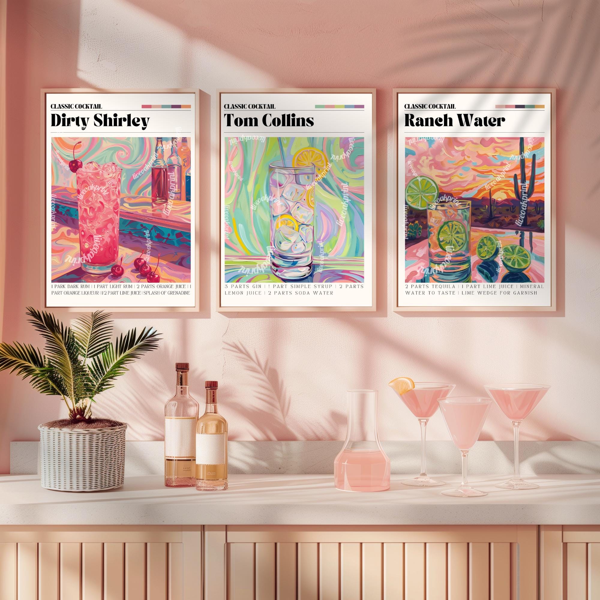 Tom Collins Print - Tom Collins Wall Art - Bar Cart Art - Classic ...