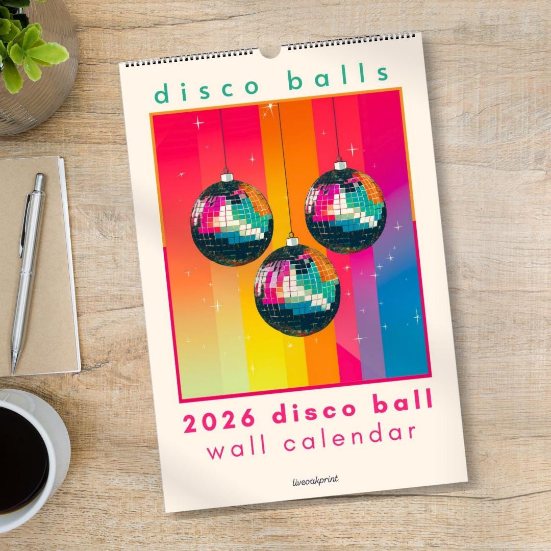 2026 Disco Calendar | 2026 Colorful Calendar | Disco Ball Gift | Disco ...