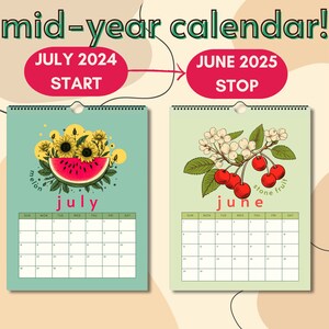 Mid-year Calendar 2024 Academic Calendar 2024-2025 Seasonal Fruits and ...