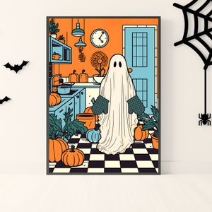 Oscar the Ghost Cooks up A Snack in the Kitchen- Ghost Wall Decoration ...