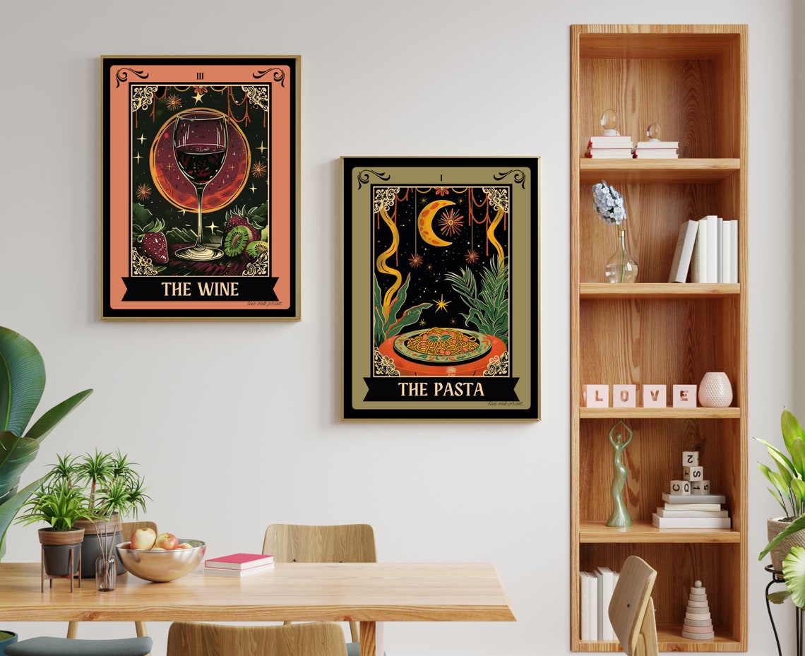 The Wine Tarot Card - Wine Kitchen Sign - Witchy Kitchen Art - Witchy ...