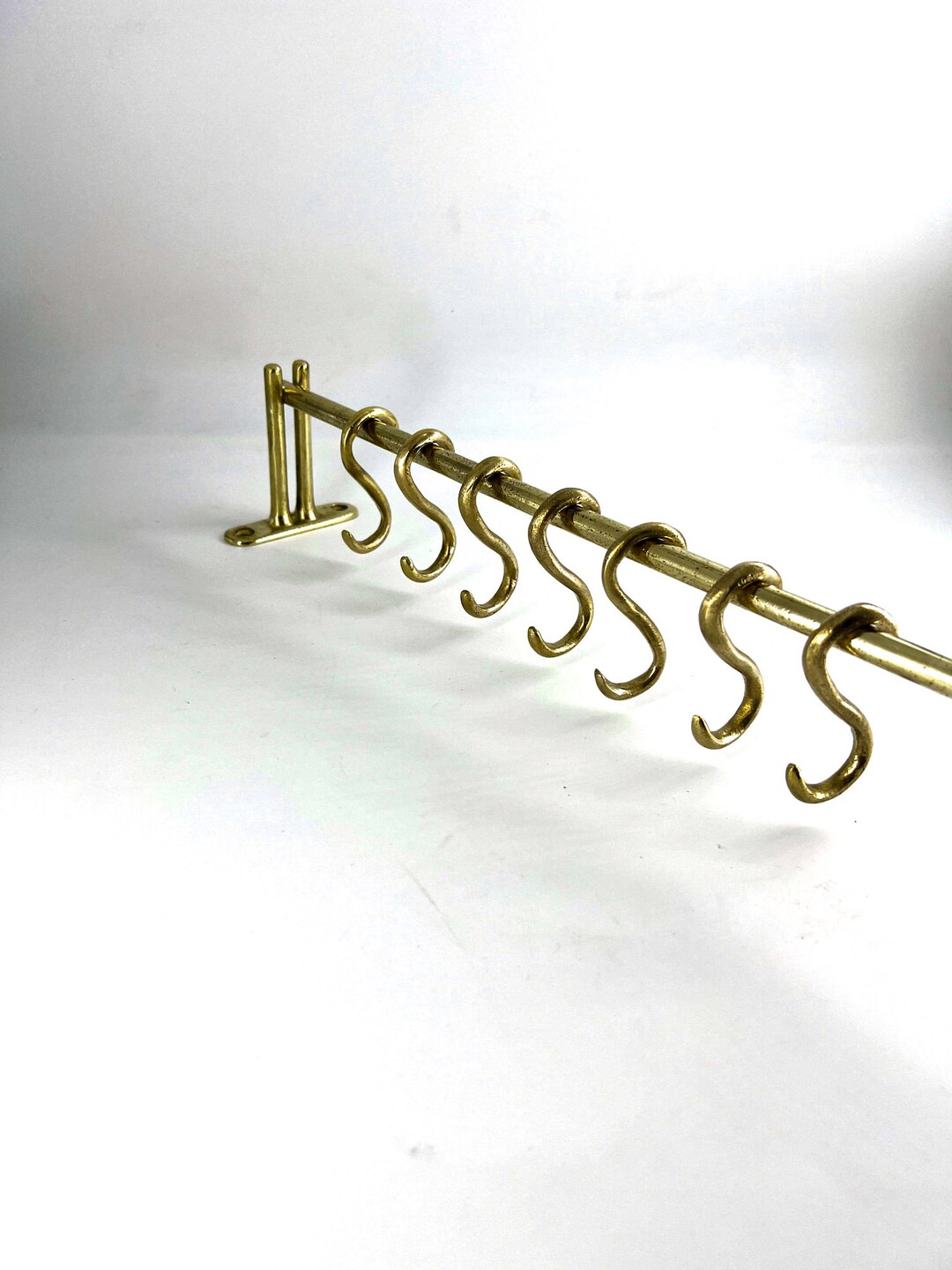 Solid Brass Bathroom Rail With 7 Hooks Unique Rail LARGE Size Antique ...