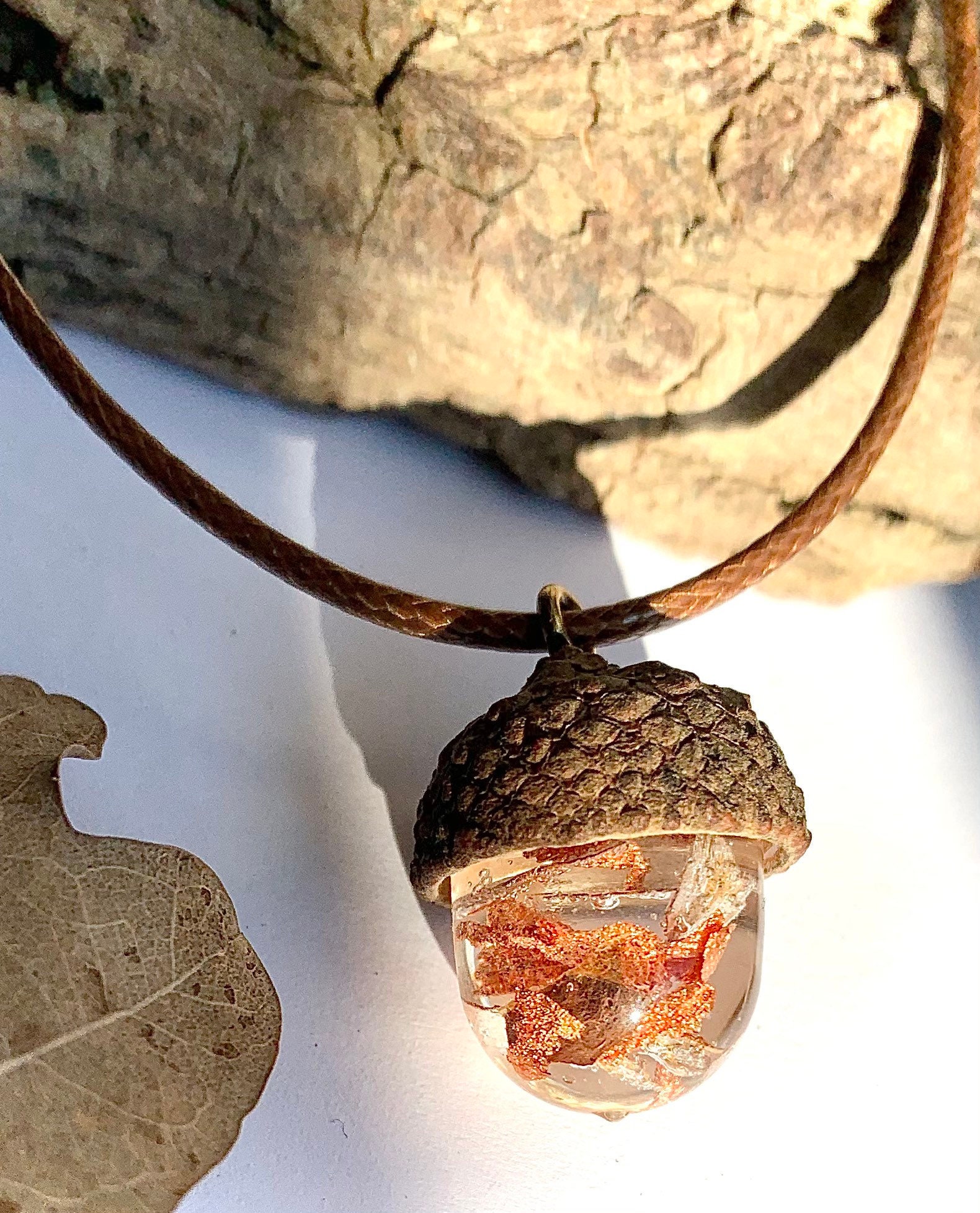 Real Oak Acorn Shell and Resin Natural Jewelry | Etsy