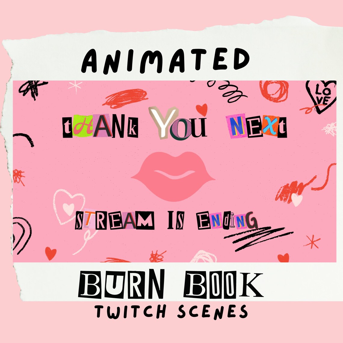 Animated Twitch Overlay Mean Girls Burn Book Pink Scenes - Starting ...