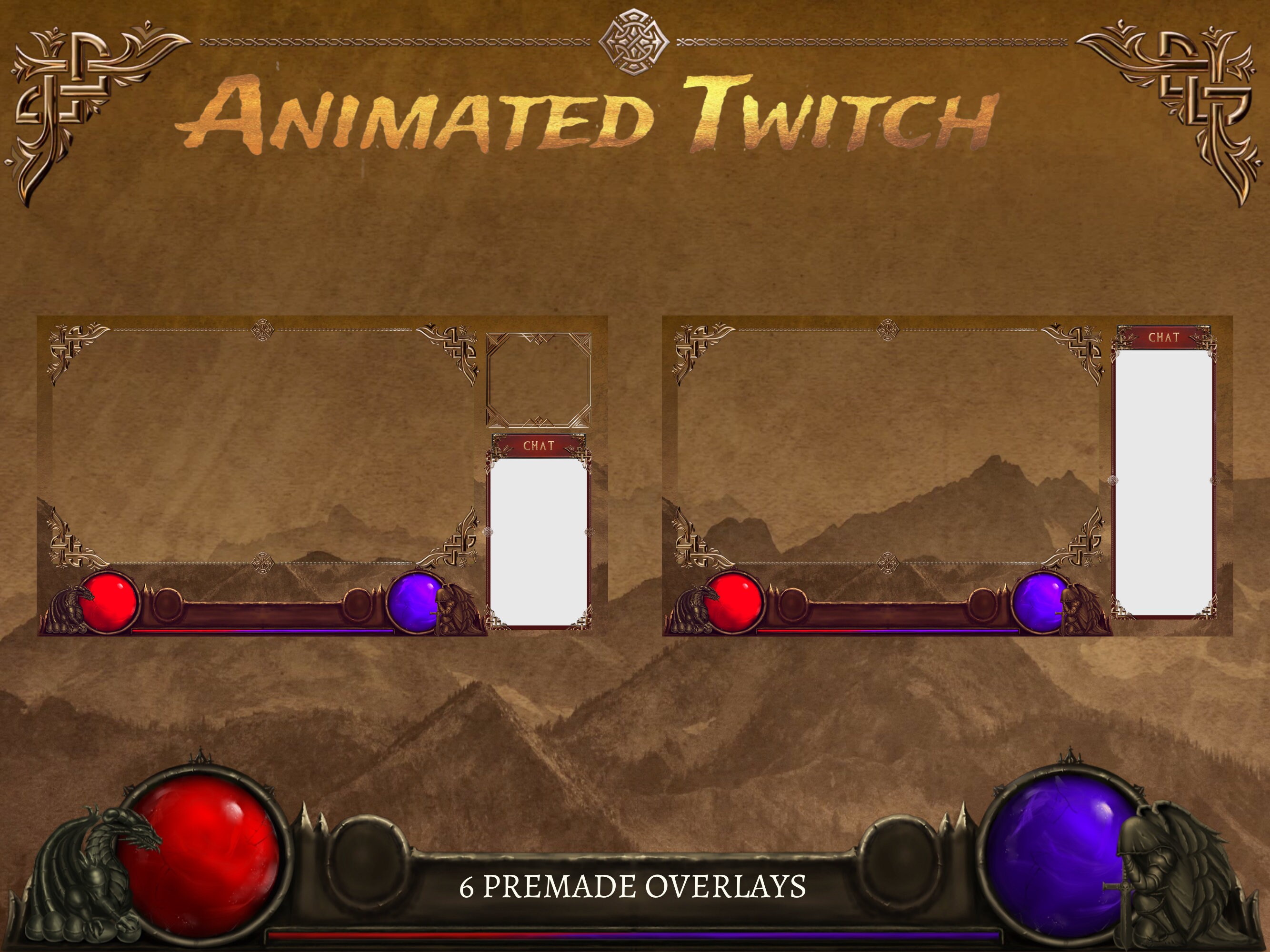 Animated Twitch Overlay Medieval Ancient Stream Pack - D&D Inspired ...