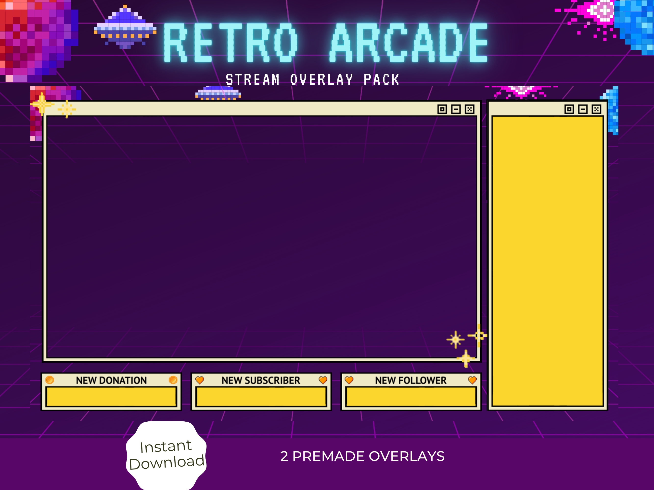Animated Retro Arcade Twitch Overlay Package - Etsy