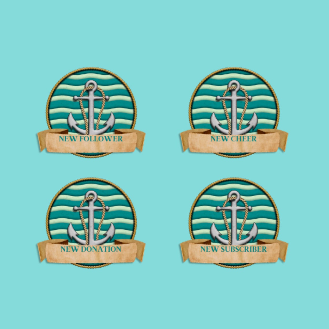 Animated Twitch Overlay Sailor Anchor Stream Pack Overlay | Etsy