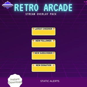 Animated Retro Arcade Twitch Overlay Package - Etsy