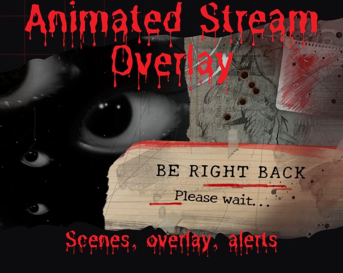 Animated Twitch Overlay Horror Stream Pack Goth Scenes and Premade ...