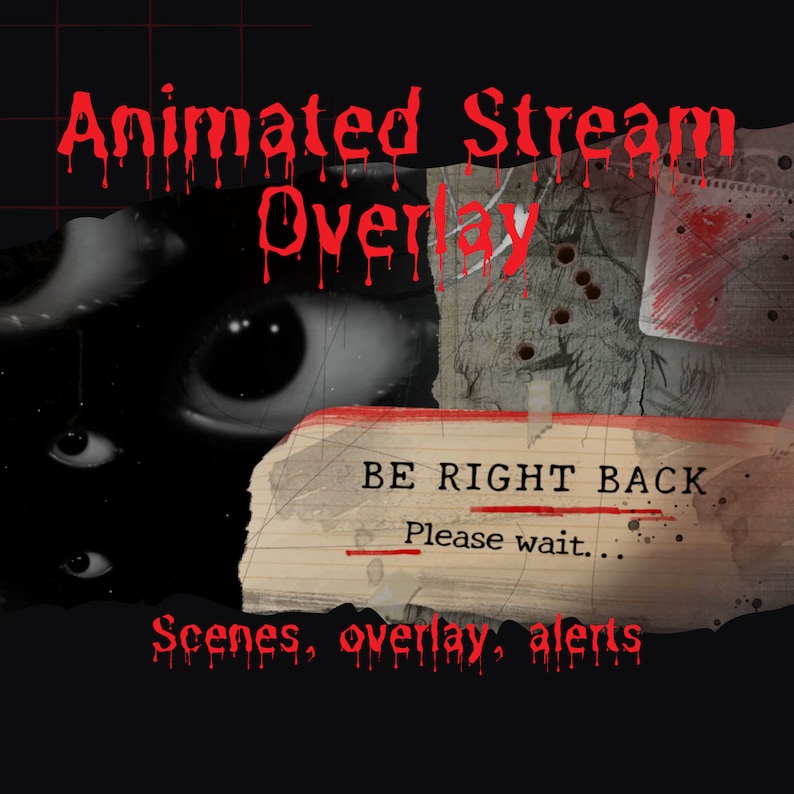 Animated Twitch Overlay Horror Stream Pack Goth Scenes and - Etsy Canada