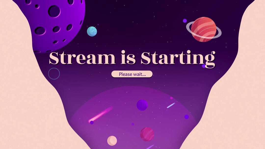 Animated Cute Twitch Overlay Cute Pink & Purple Space Stream Pack ...