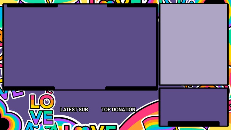 Animated Twitch Overlay LGBTQ Pride Month Rainbow Stream Pack Alerts ...