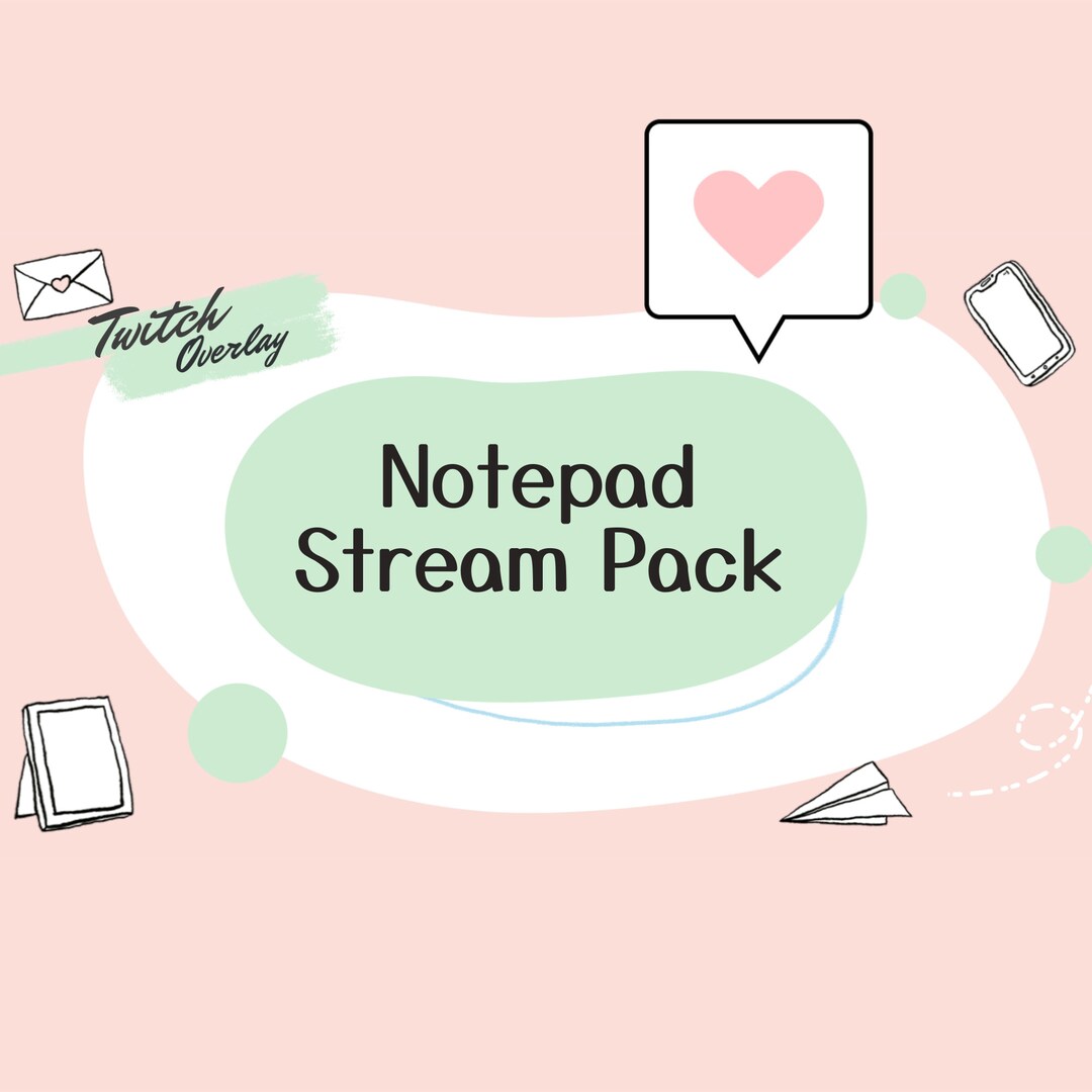 Animated Twitch Overlay Notepad Minimalistic Stream Pack - Overlays ...