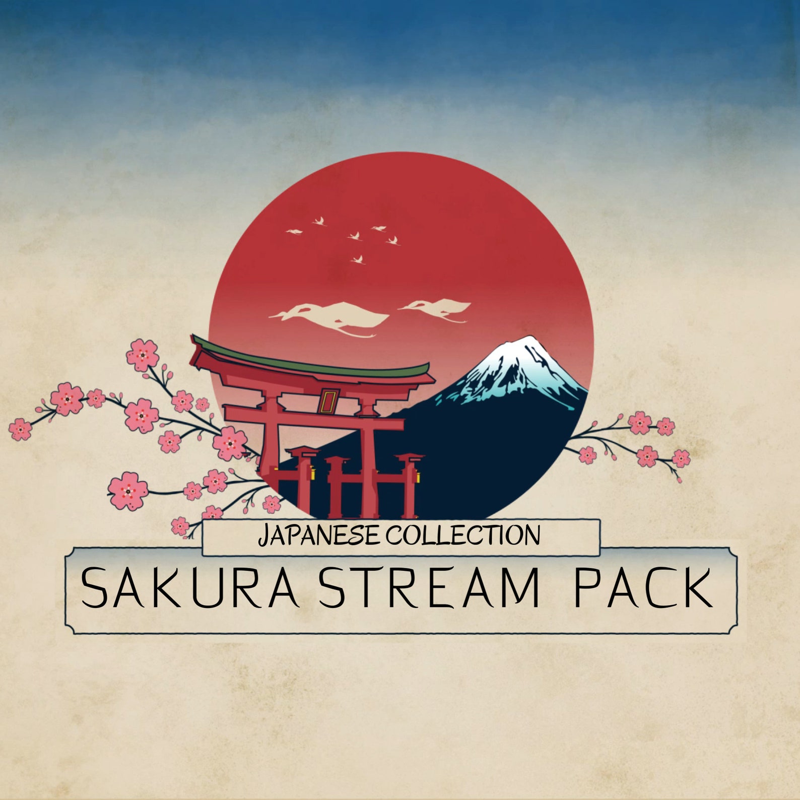 Animated Twitch Overlay Japanese Sakura Stream Overlay Package - Etsy