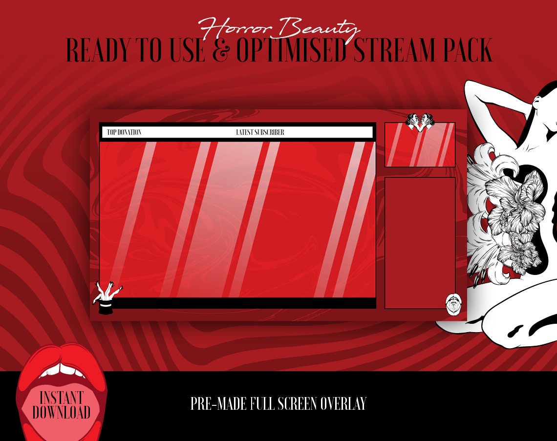 Animated Twitch Overlay Horror Beauty Goth Bloody Twitch Loading Scenes ...