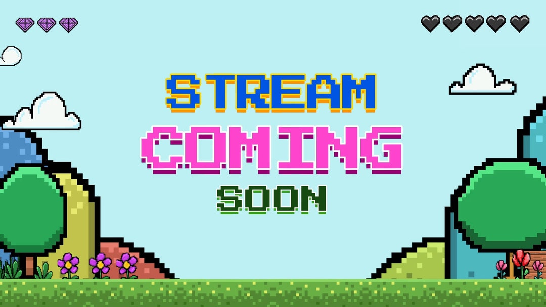 Animated Pixel Stream Overlay | 8bit Retro Game Scenes - Etsy