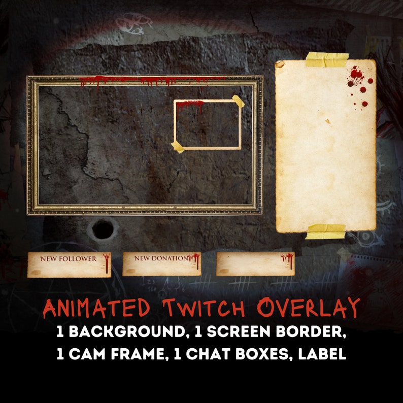 Animated Twitch Overlay Dead by Daylight Goth Horror Stream Package ...
