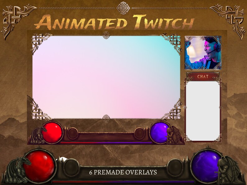 Animated Twitch Overlay Medieval Ancient Stream Pack - D&D Inspired ...